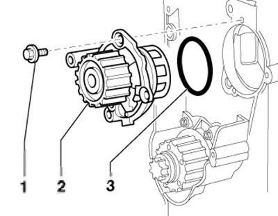 Removal and installation the water pump (Audi A4 B7, 2004-2008 / Power ...