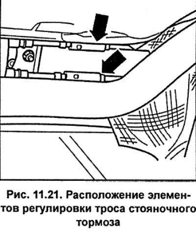 Регулировка стояночного тормоза (Ауди А6 С5, 1997-2004 / Шасси ...